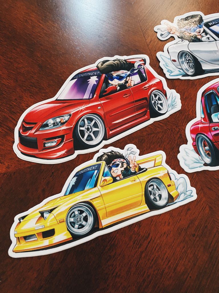 MF CARICATURE | FD RX-7 & NA MIATA – Mazda Fitment